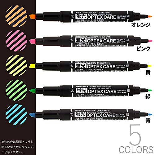 Zebra Fluorescent Pen Optexcare 5 colors WKCR1-5C – WAFUU JAPAN