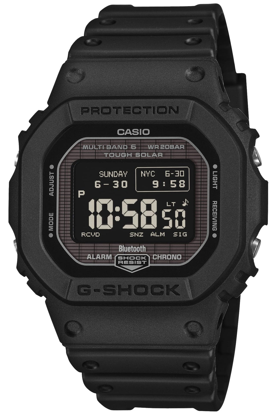 CASIO G‑Shock solar radio men’s watch with MIP LCD & Bluetooth all bla ...