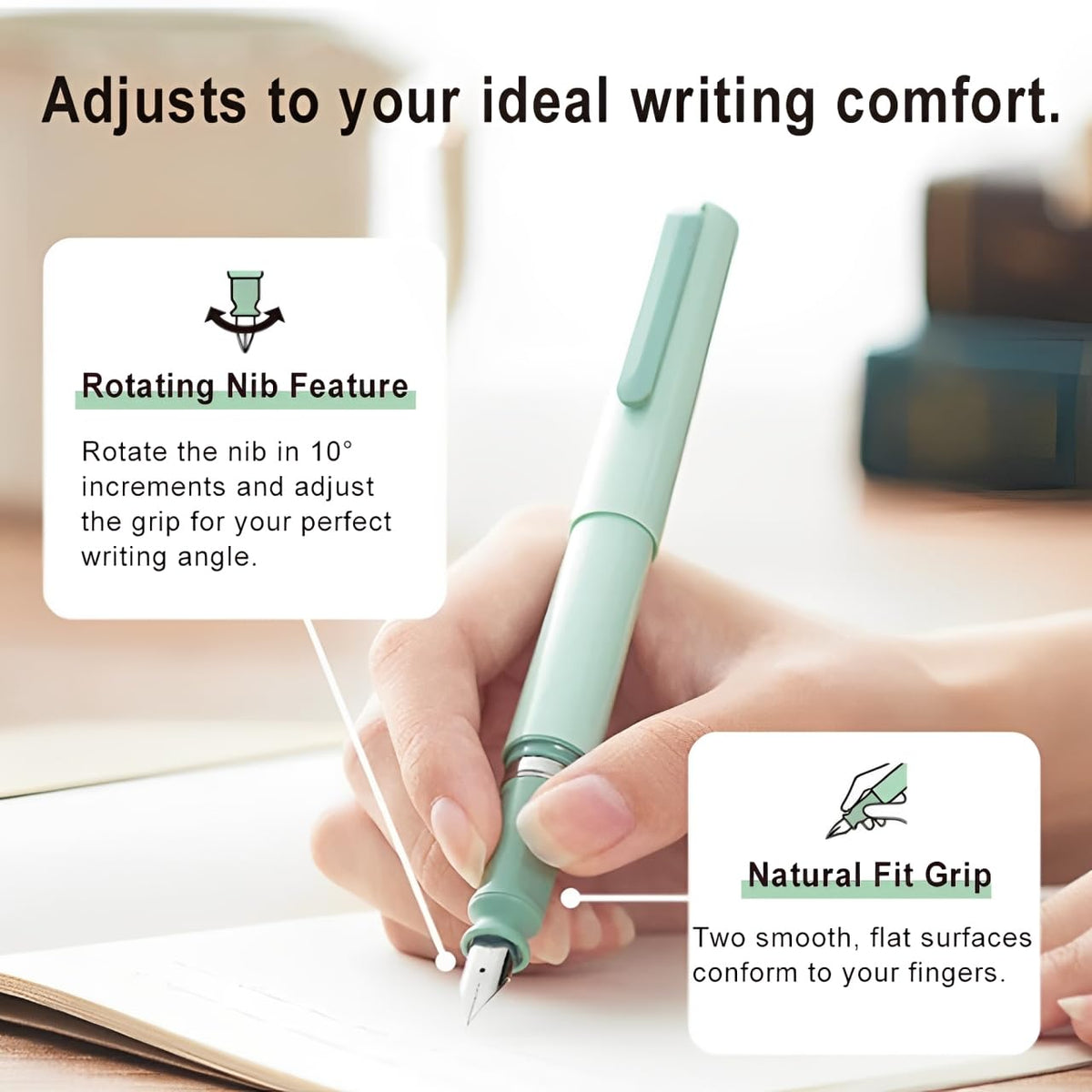 Sailor Tuzu Adjustable Fountain Pen Fine Nib Green with 2 Cartridges ...