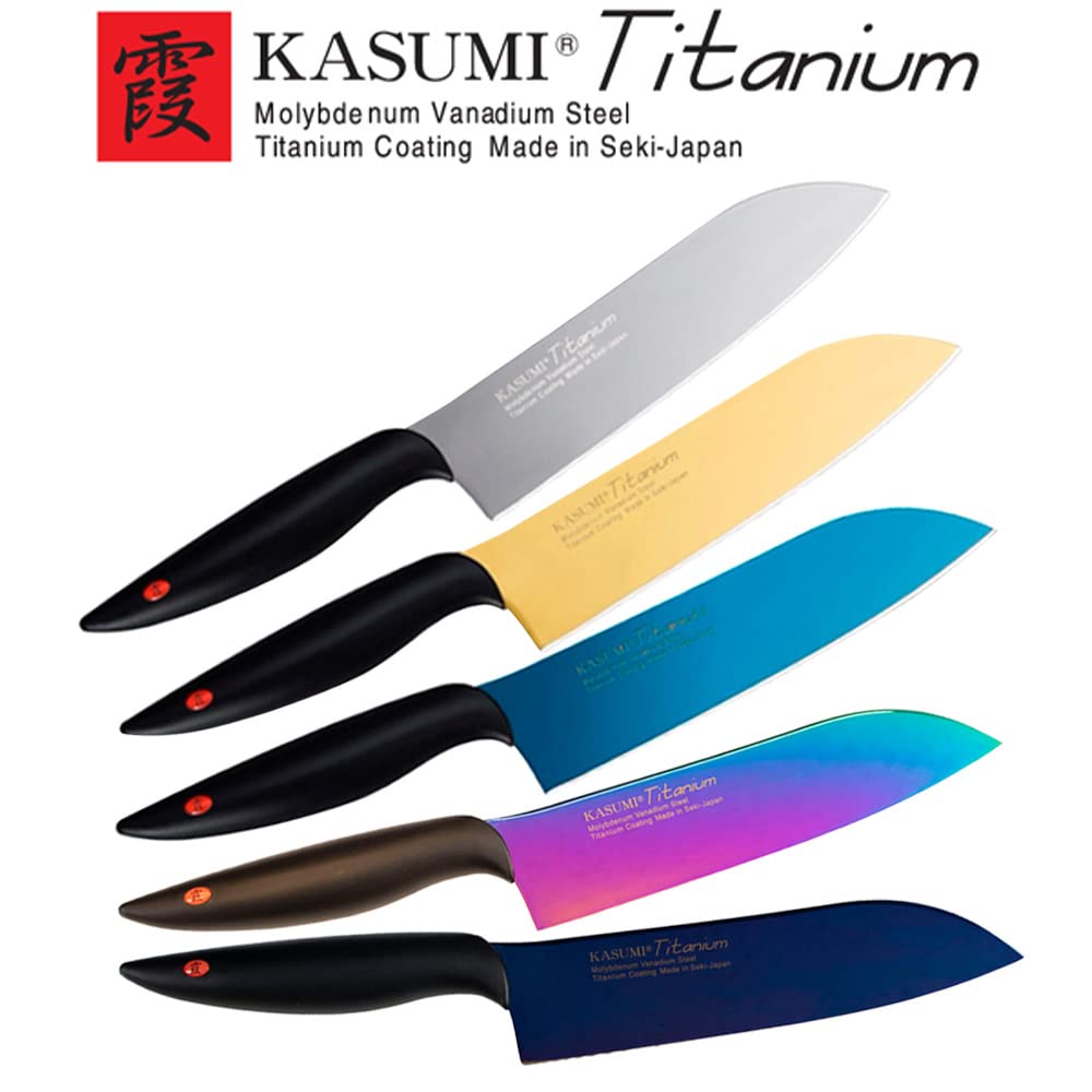 Sumikama Kasumi Santoku knife titanium coated 180mm Made in Japan 2201 ...