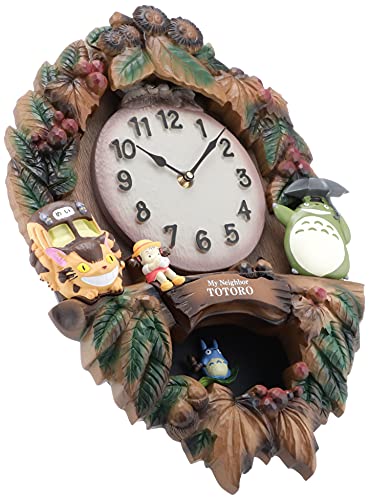 RHYTHM My Neighbor Totoro Clock with Theme Song Brown 4MJ429-M06 ...