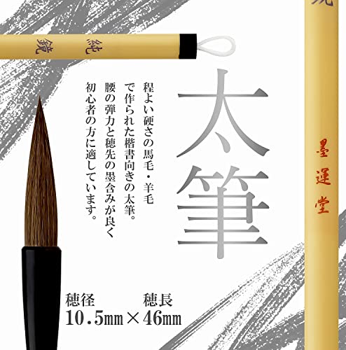 Sumiundo Calligraphy Brush set of 2 thick and fine brushes Junkyou and ...