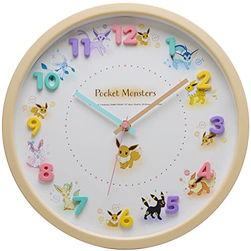 T'S Factory Hanging Clock Beige Pokemon Eevee Friends 2926223 – WAFUU JAPAN